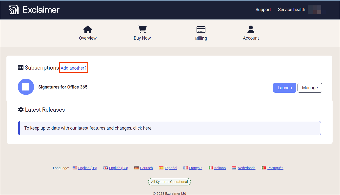 Create new subscription – Exclaimer Knowledge Base